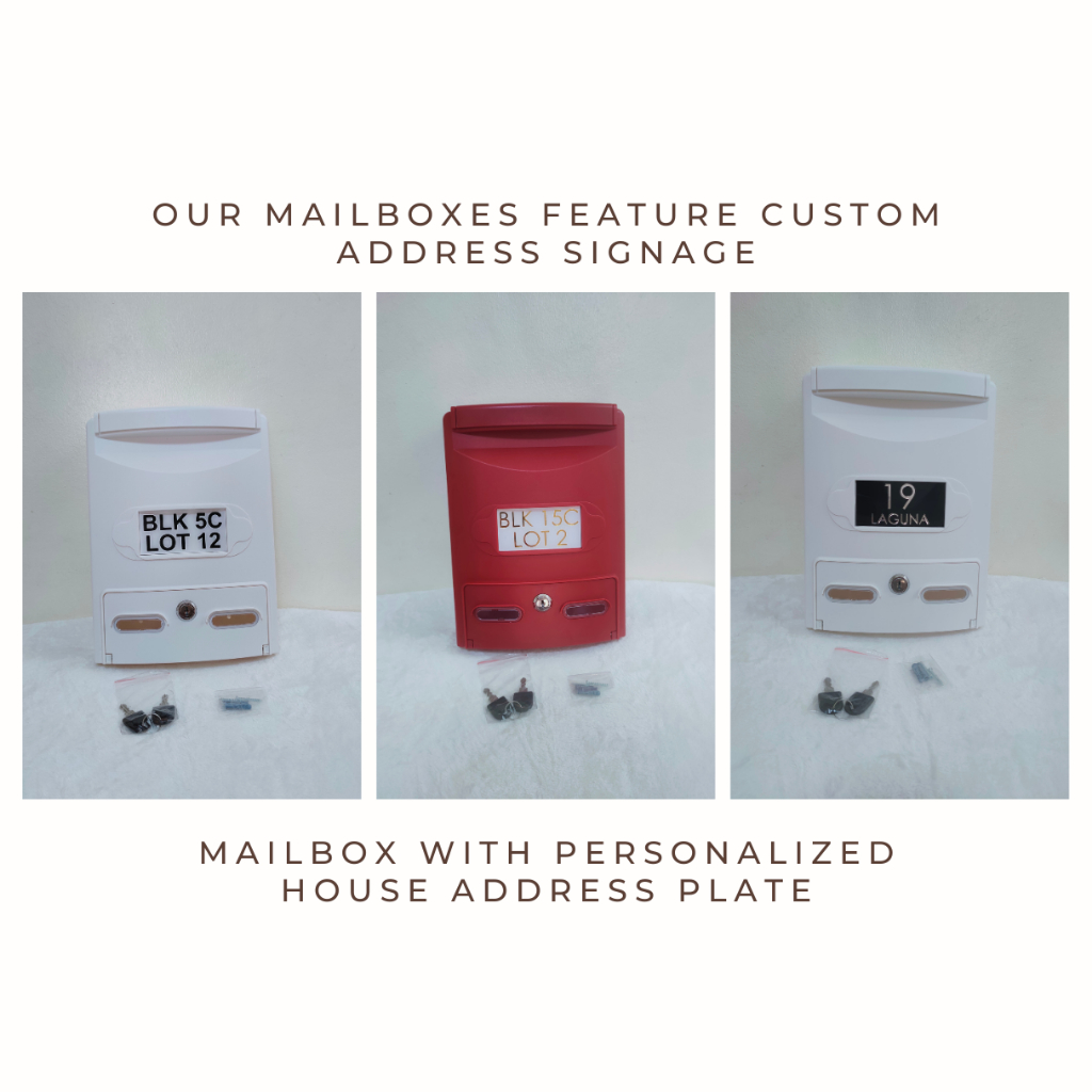 Mailbox with personalized house address signage made of ABS, Lockable ...