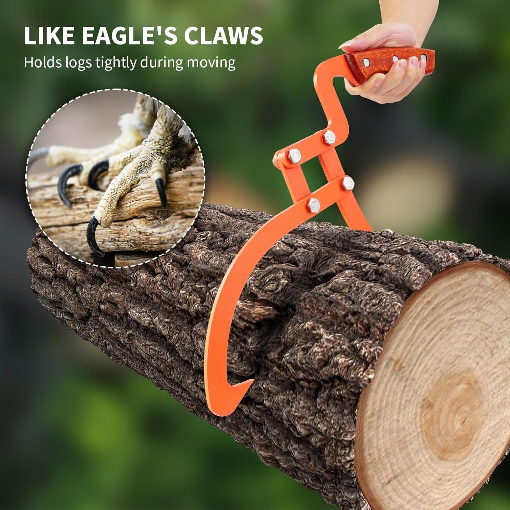 20 Inch Large Lifting Tongs Log Lift Tong with reinforced Wooden Handle ...