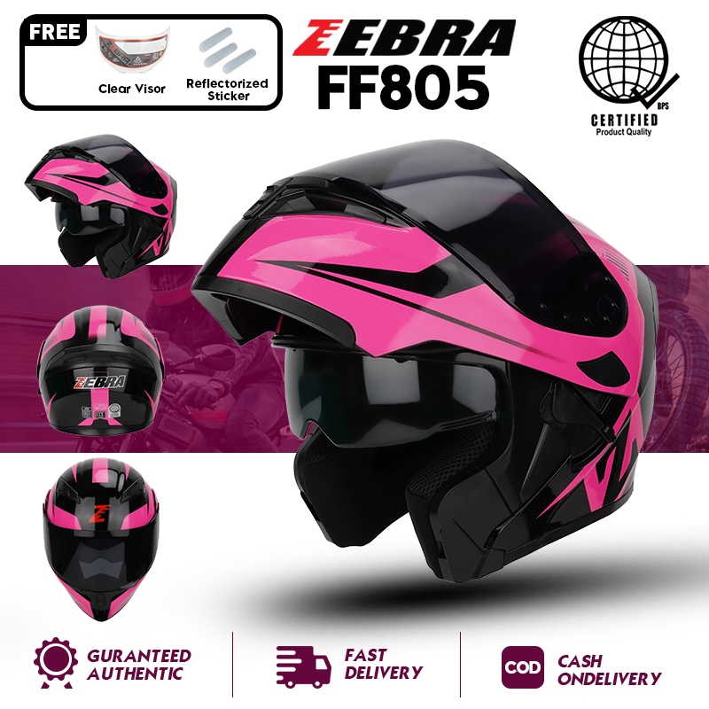 ZEBRA Motorcycle Helmets Open Face FF805 Modular Motor Helmet Dual ...