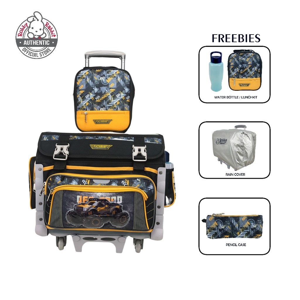 Robby Rabbit Off Road Large House-Type Trolley Bag (Yellow, Black ...