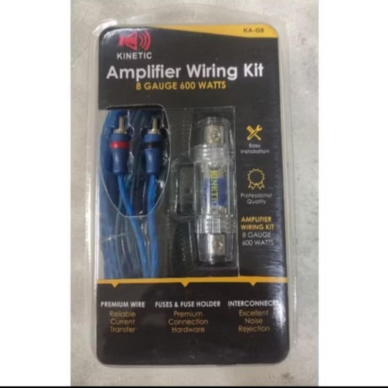 Kinetic Amplifier Wiring kit 8 Gauge 600 watts | Shopee Philippines