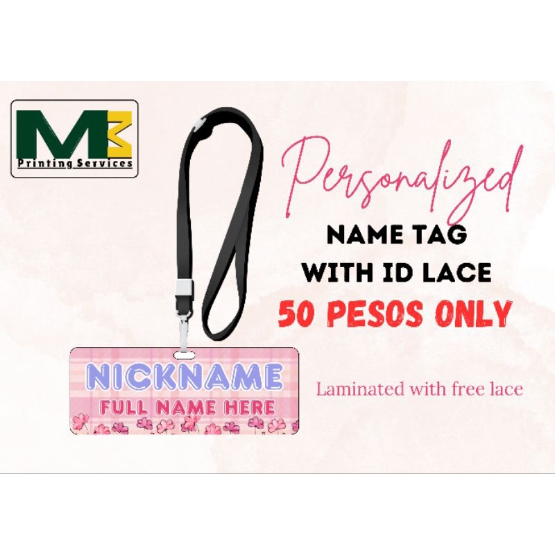 PERSONALIZED School Name Tag with lace | Shopee Philippines