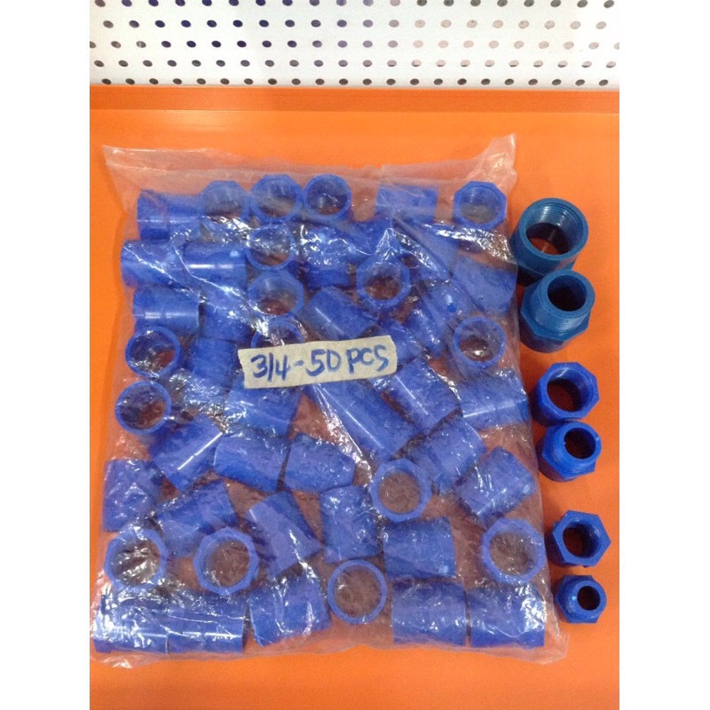 pvc blue male and female adaptor 1/2" 3/4" 1" 50pcs 100pcs | Shopee ...