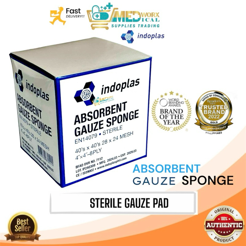 Indoplas Absorbent Gauze Sponge Pad | Sterile and Non - Sterile | 4x4 ...