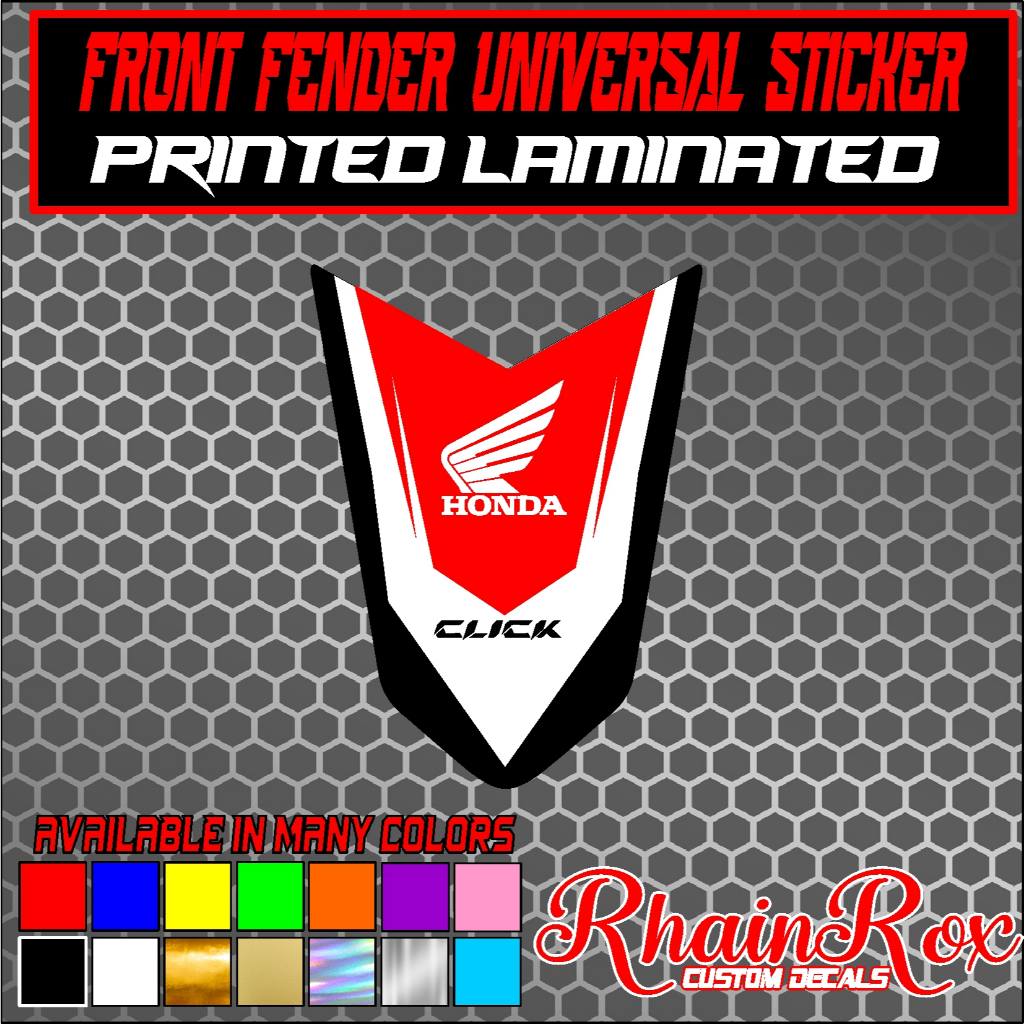 honda click front fender sticker printed laminated | Shopee Philippines