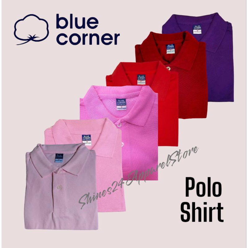 Blue Corner Polo Shirt Plain for Adult (Men) Unisex | Shopee Philippines