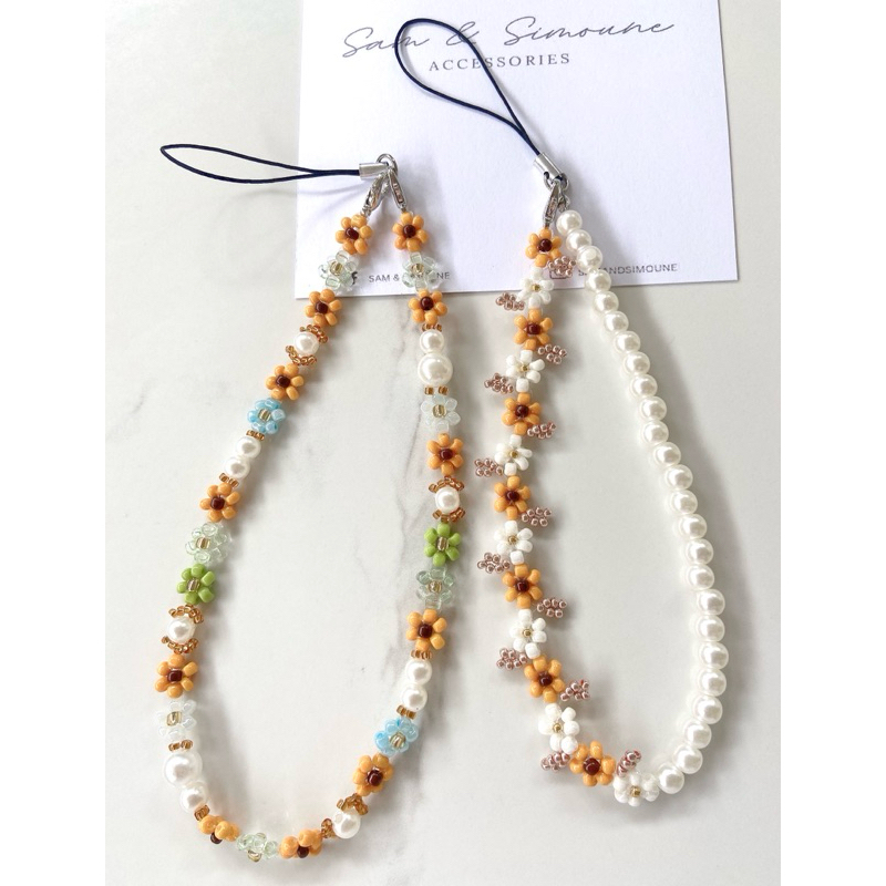 Sunflower Beaded phone straps handmade phone straps | Shopee Philippines
