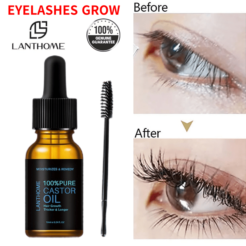 LANTHOME Castor oil eyelash growth liquid Eyelash Grower Enhancer ...