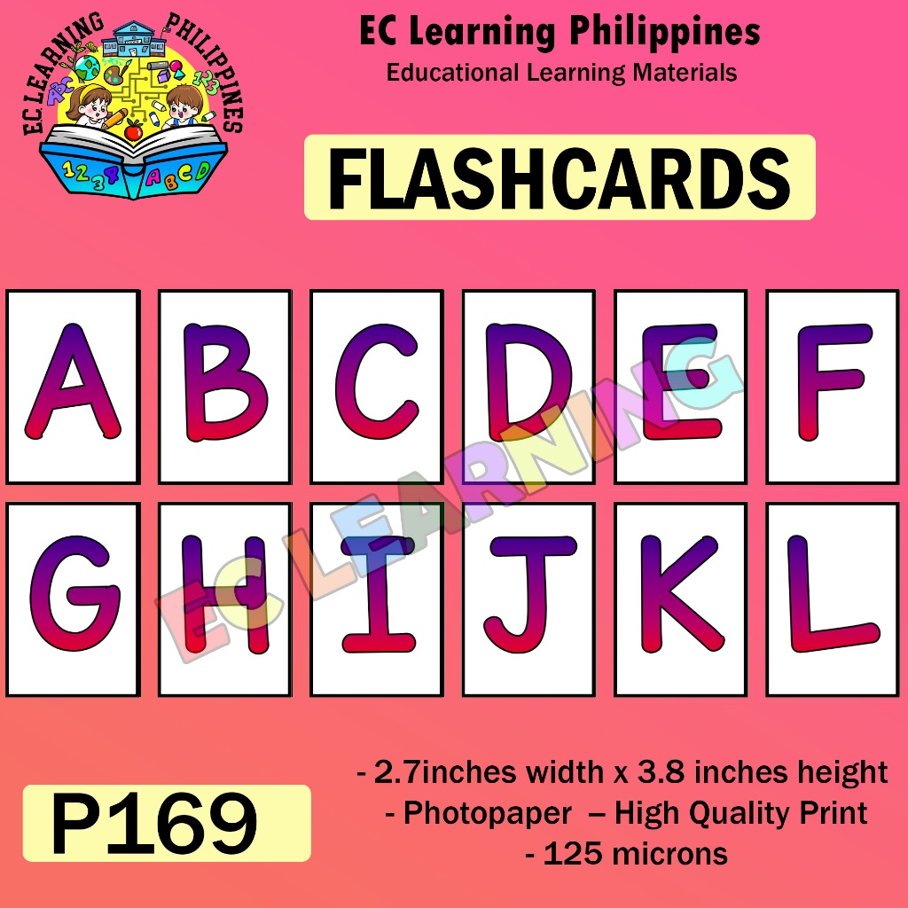 Laminated ALPHABET Flash Cards - MINI ALPHABET UPPERCASE LETTER ...