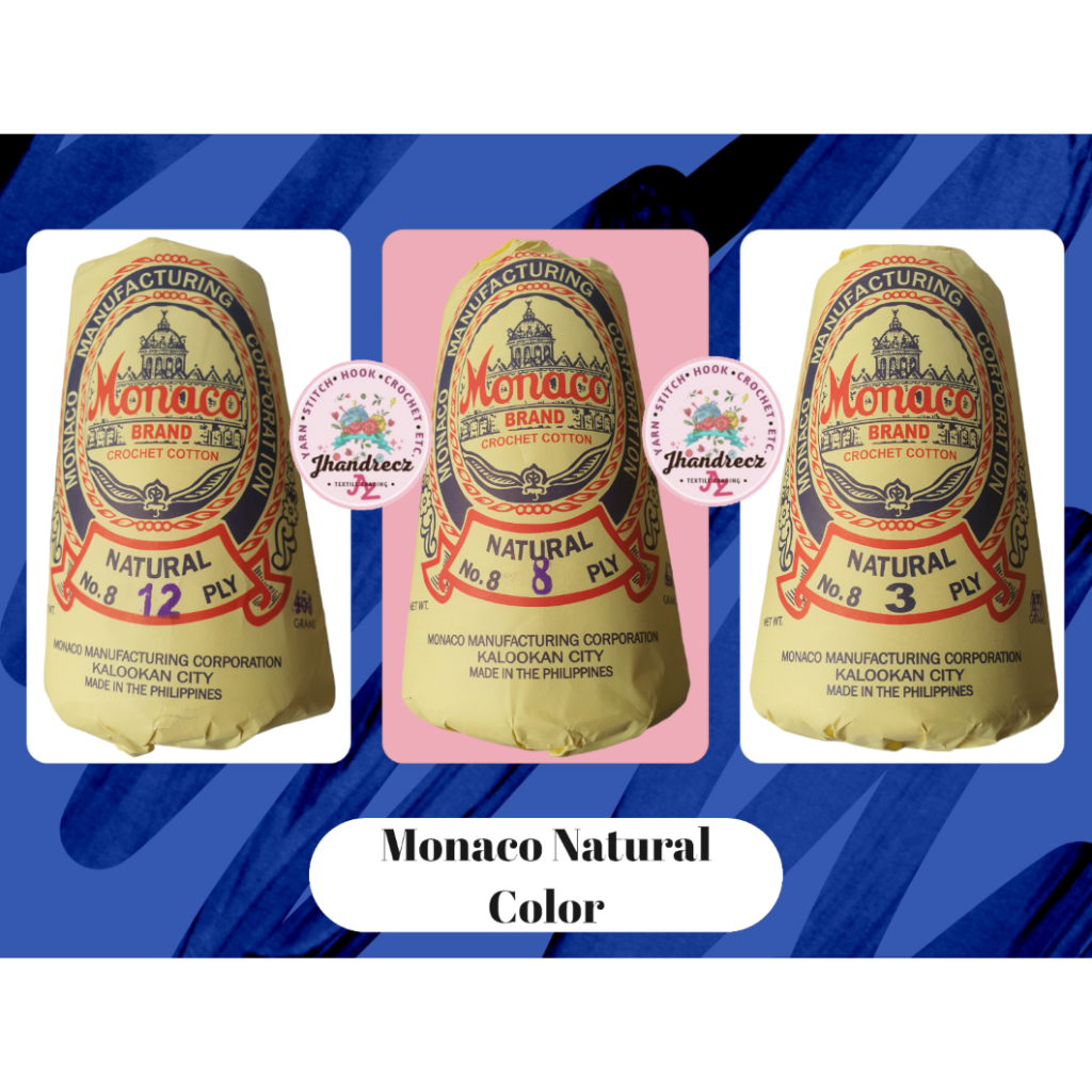 MONACO Crochet Cotton Natural/Undyed Thread 250g/450g per ball | Shopee ...