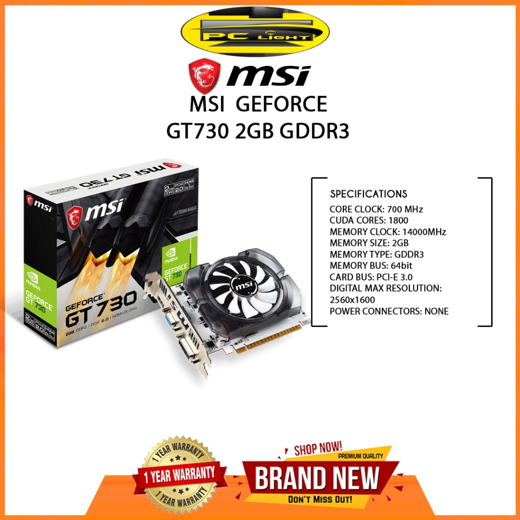 MSI GT730 2GB 64BIT GDDR3 | Shopee Philippines