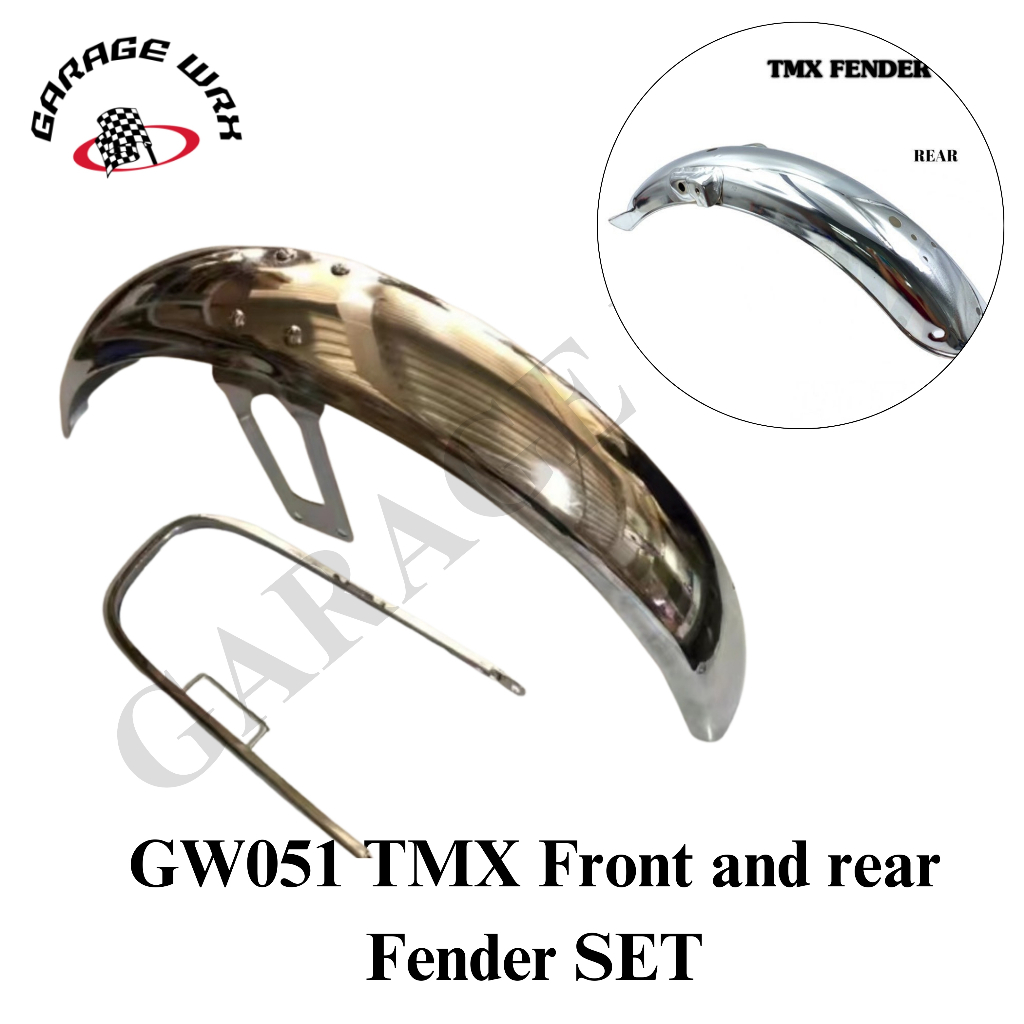 GW051 Motorcycles TMX Front& rear Fender with bracket Genuine silver ...