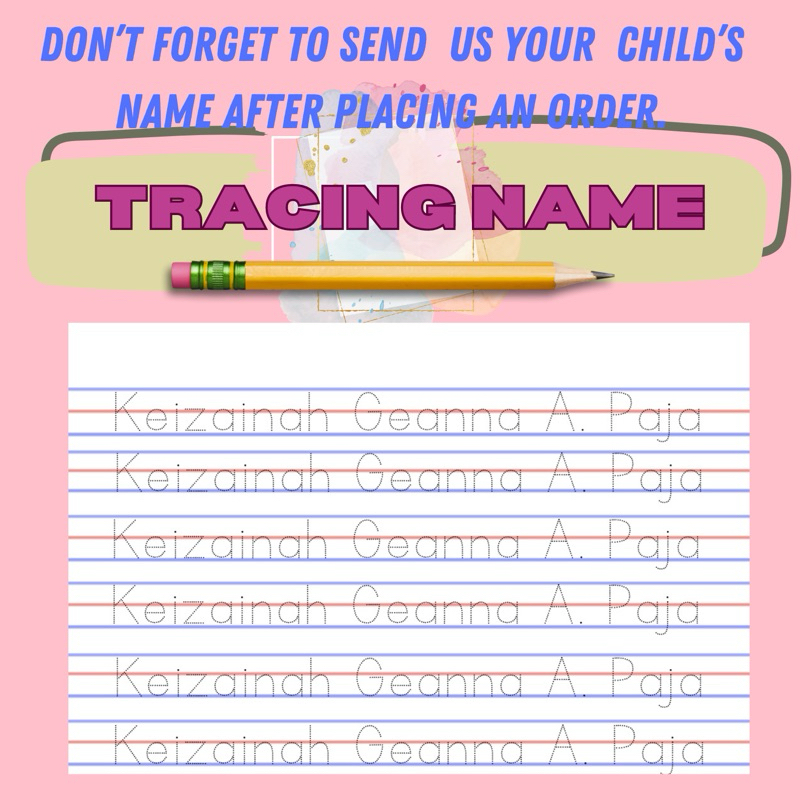 Name Tracing Pad, Line Tracing,Shape Tracing, Number Tracing Pad ...