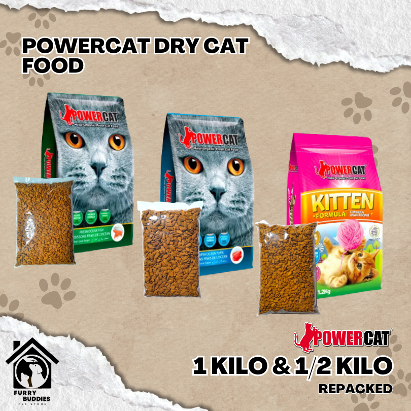 POWERCAT DRYFOOD ADULT & KITTEN (1KILO & 1/2 KILO REPACKED) | Shopee ...