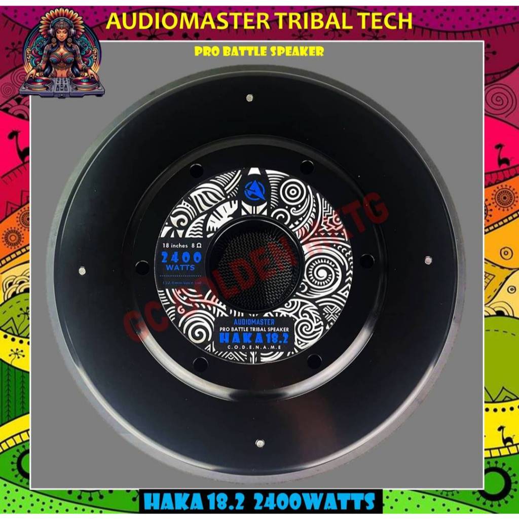 Audiomaster Pro Battle Speaker Tribal Series Haka 18.2 Carbon fiber Speaker d18 2400watts 18 ...