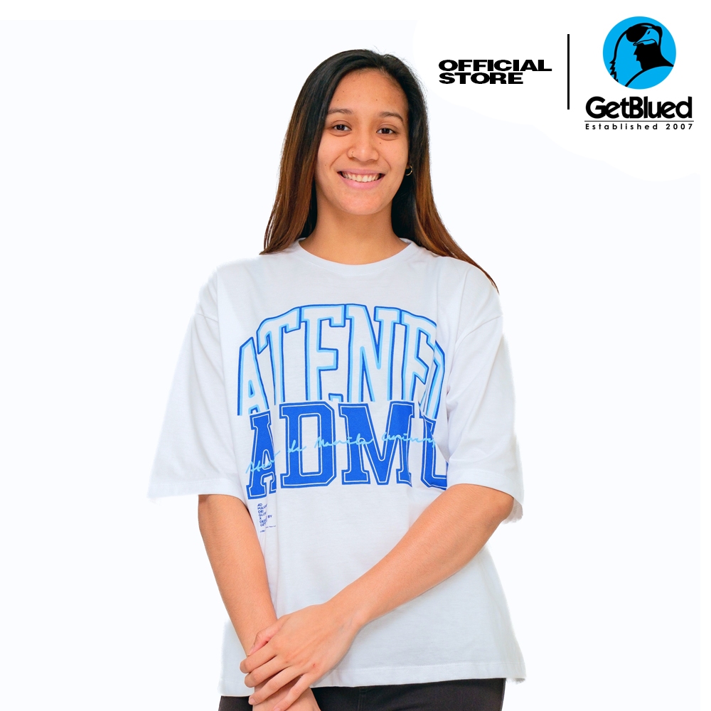 GetBlued Ateneo ADMU Oversized White Box Tee For Men And Women | Shopee ...