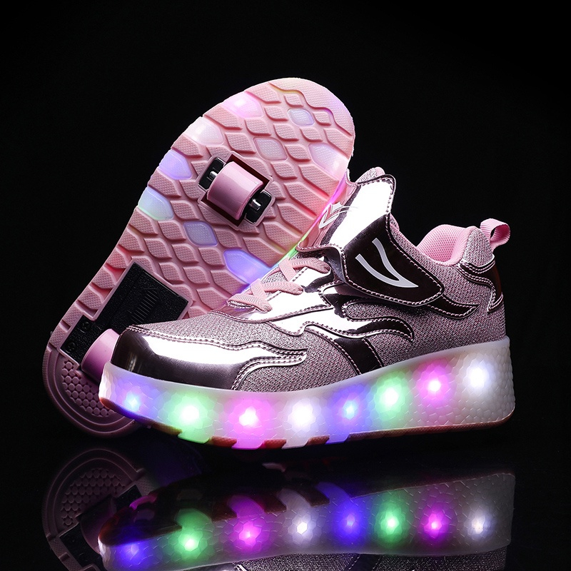 SOV Kids LED light roller skates for boys and girls illuminated roller ...