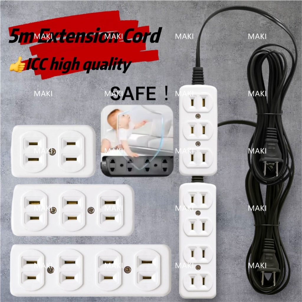 5meter extension cord multifunction socket plug wire cord power socket ...