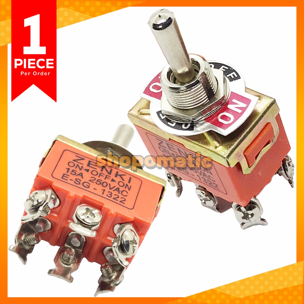 ⭐ Toggle Switch 1322 6-Pin 3 Position ON-OFF-ON DPDT 15A 250VAC ⭐ ...