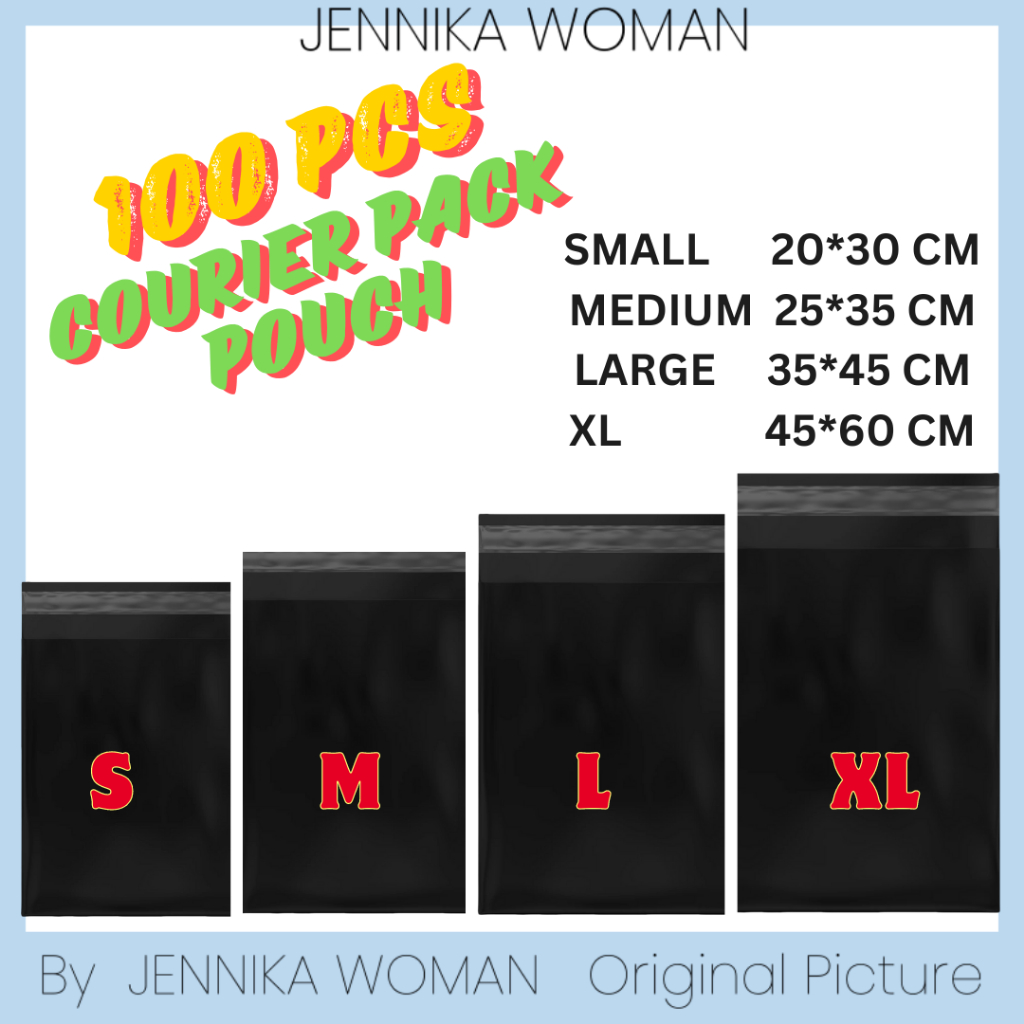 Jennika 100pcs Plain Packaging Parcel Pouch Courier With Self-Adhesive ...