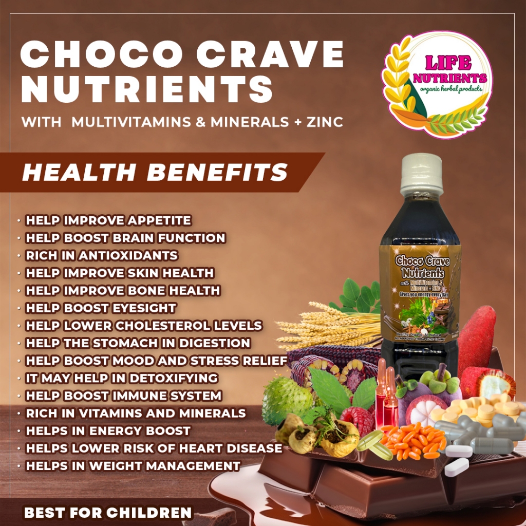 Choco Crave Nutrients with Multivitamins & Minerals + Zinc | Shopee ...