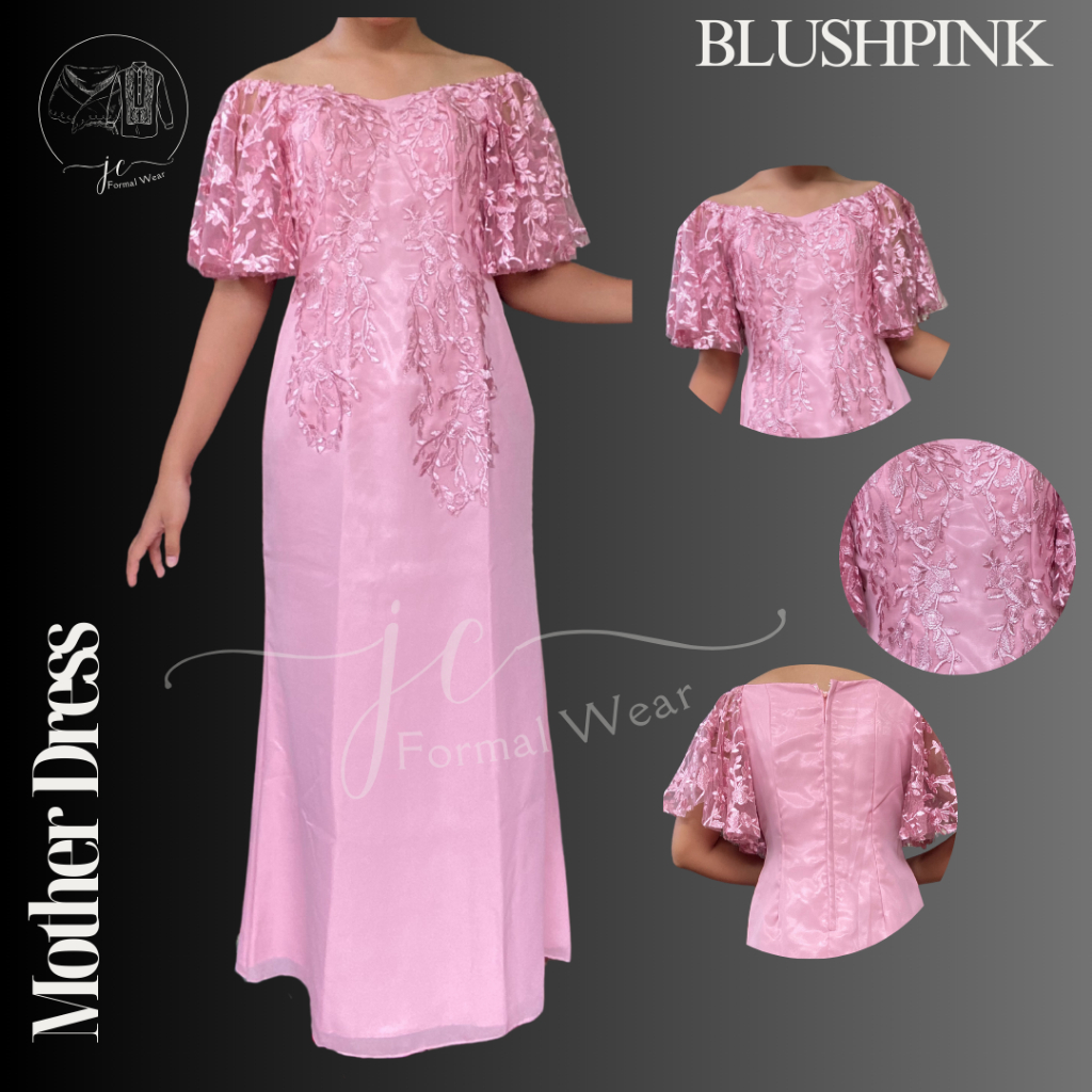 Mother Dress/ Sponsored Gown in (BLUSH PINK) SERPENTINA CUT Palay-Palay ...
