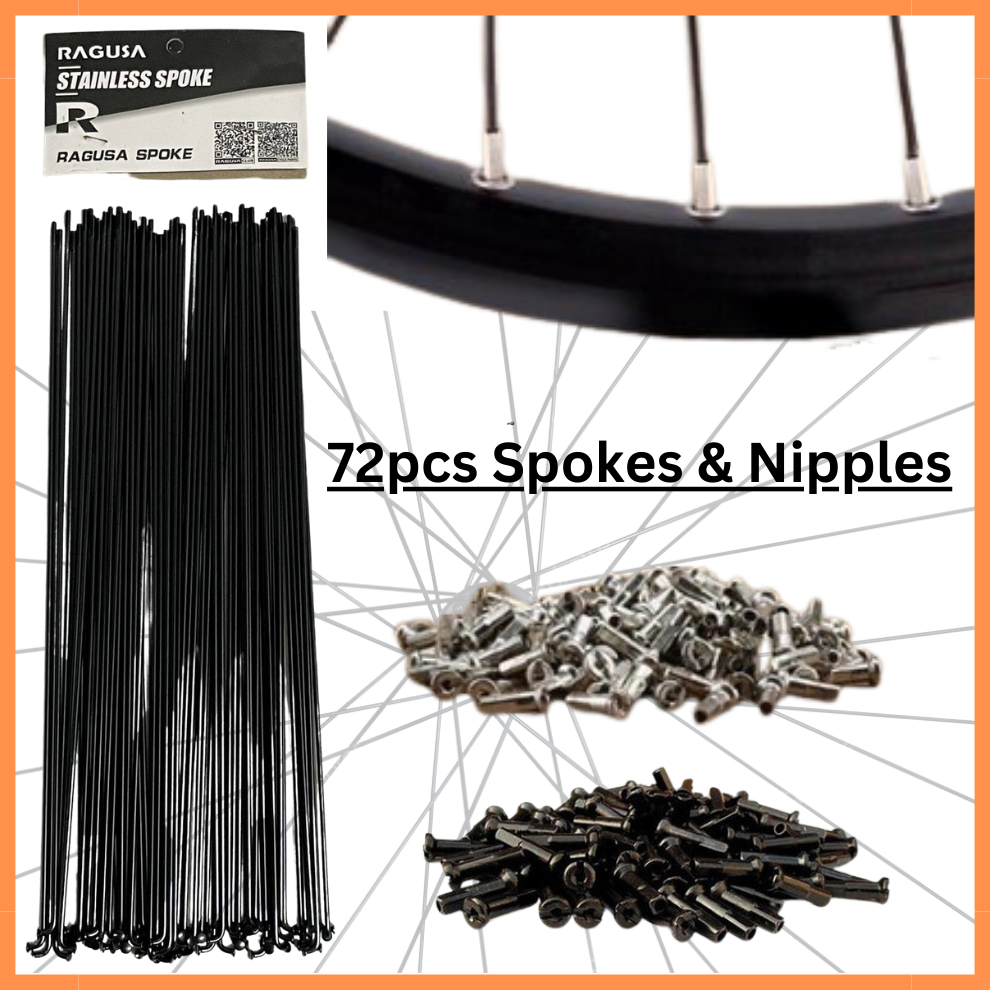 Ragusa Bicycle 72pcs Steel Spokes with Nipples 26 27.5 29 14g for MTB ...