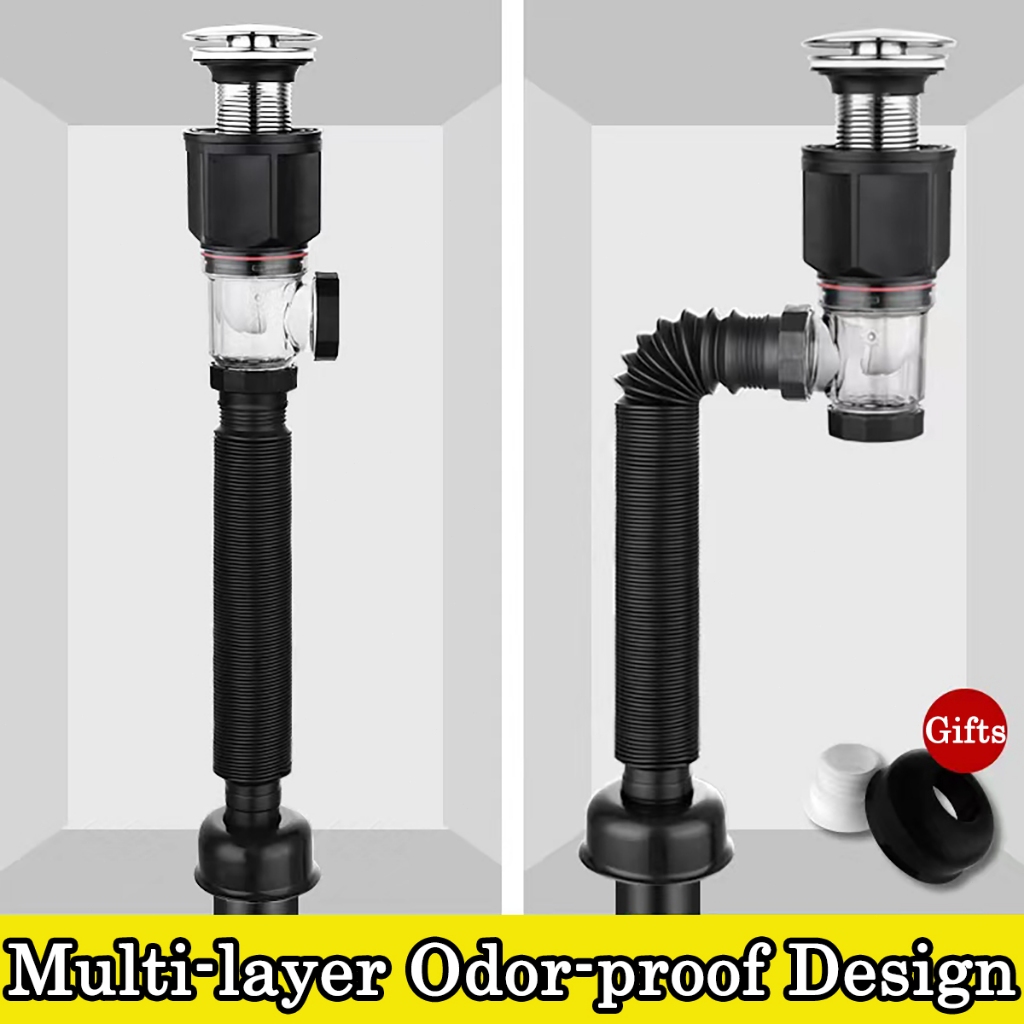 Odor-proof Drain Pipe 1m Length Suitable for Kitchen Sink Bathroom Wash ...