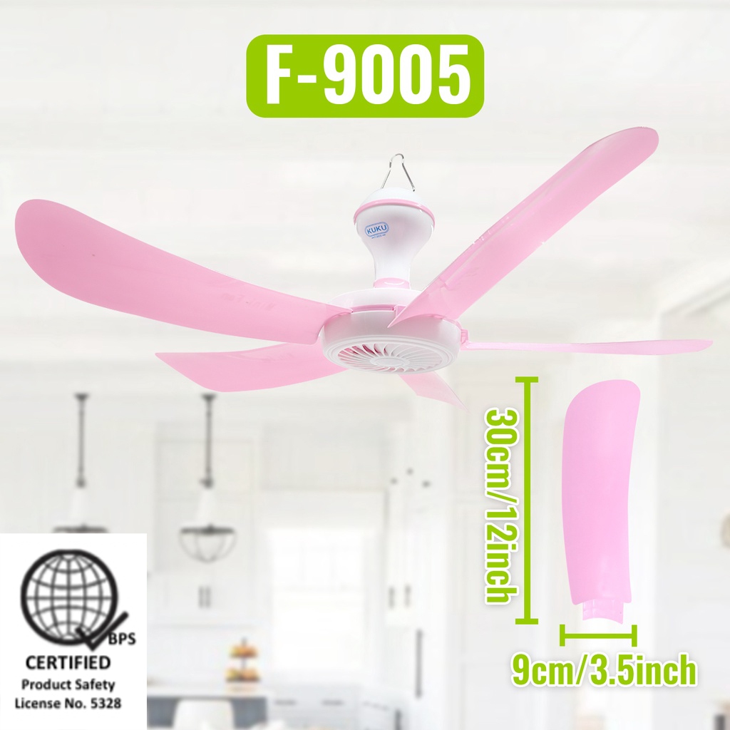 KUKU Portable Hanging Ceiling Fan Energy Saving Fan 5blades Fan F-9005 ...