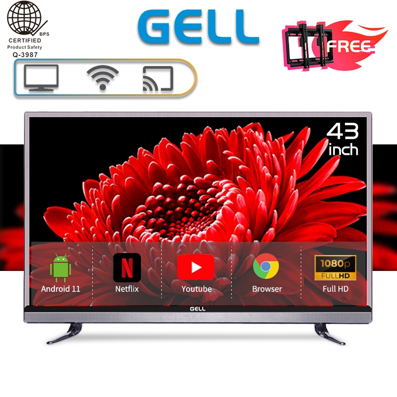 Gell 43 Inch Smart TV Flat Slim Monitor CCTV With Wall Bracket (NO ...