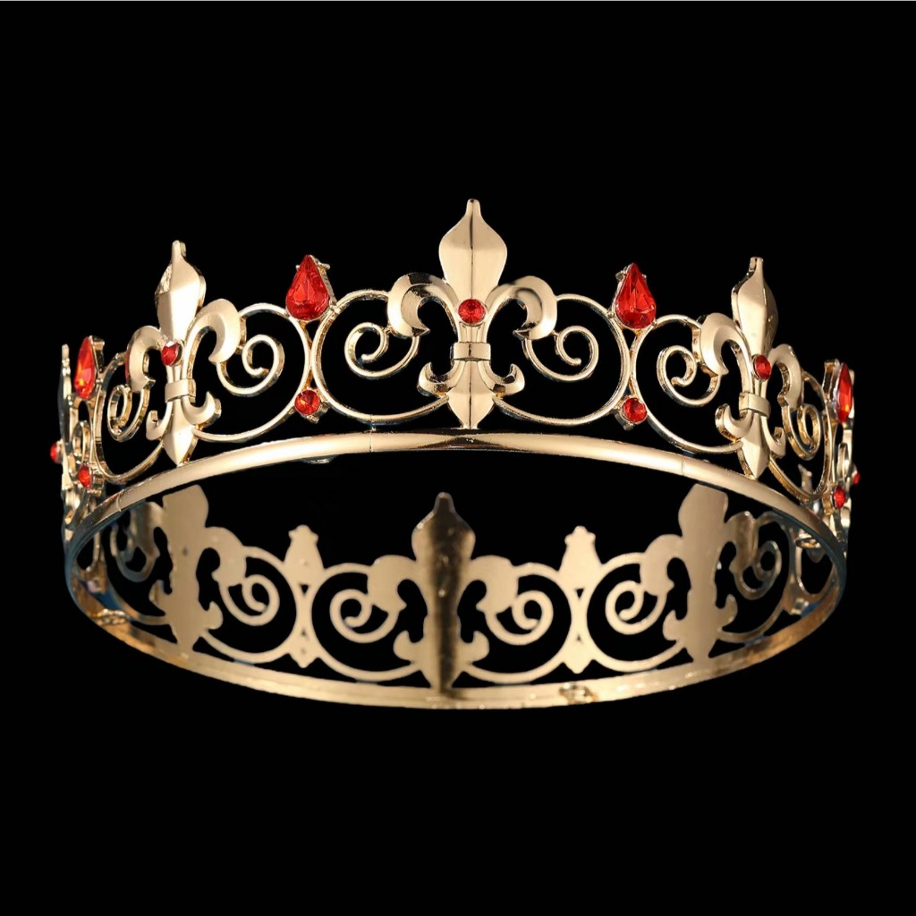 Full Round King Crown for Men Male Unisex Prince Tiaras Rhinestone ...