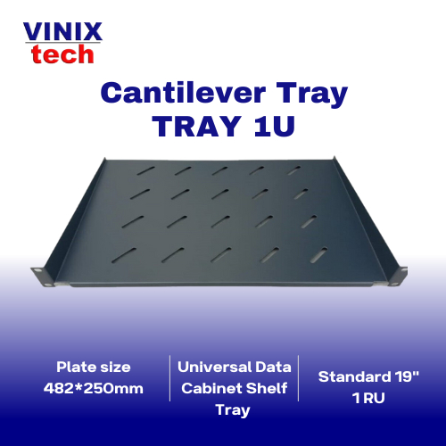 Cantilever Tray 1U, plate size 482x250mm, Universal Data Cabinet Shelf ...