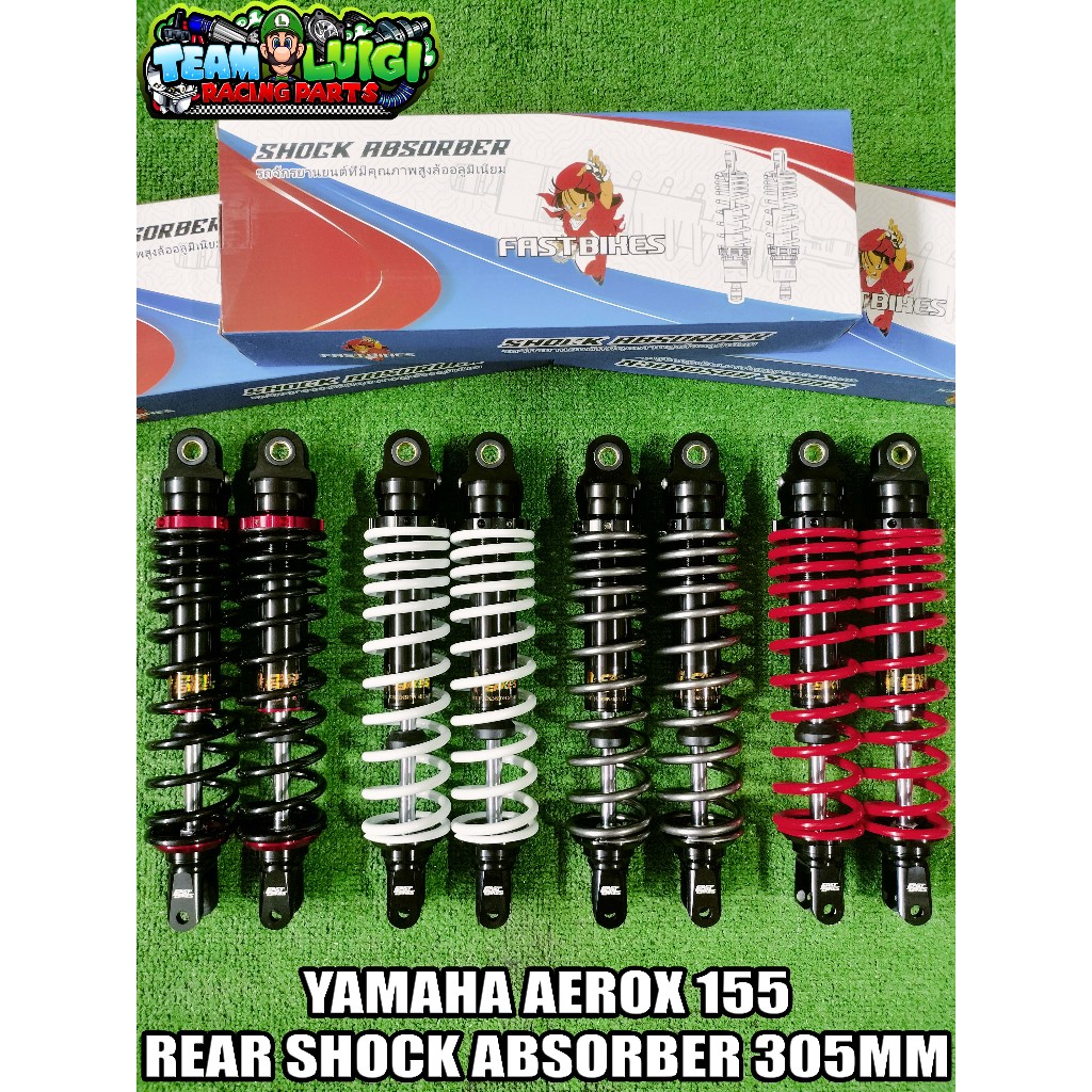 FASTBIKES YAMAHA AEROX 155 REAR SHOCK ABSORBER 305MM BLACK SERIES 100% ...