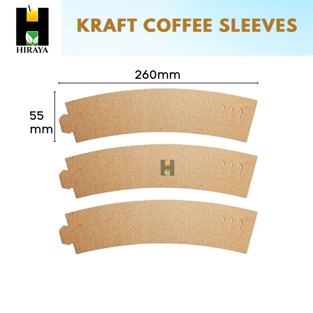 [50pcs]Adjustable Coffee Sleeves Kraft 3 hole/ White Coffee Sleeves ...