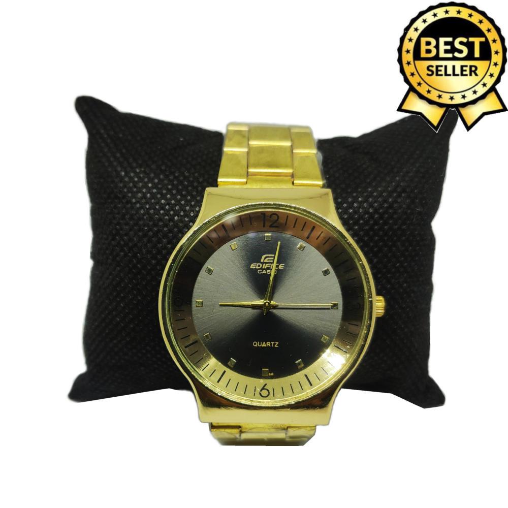 Casio Stylish Edifice Analog Quartz Black Dial Stainless Steel Watch ...