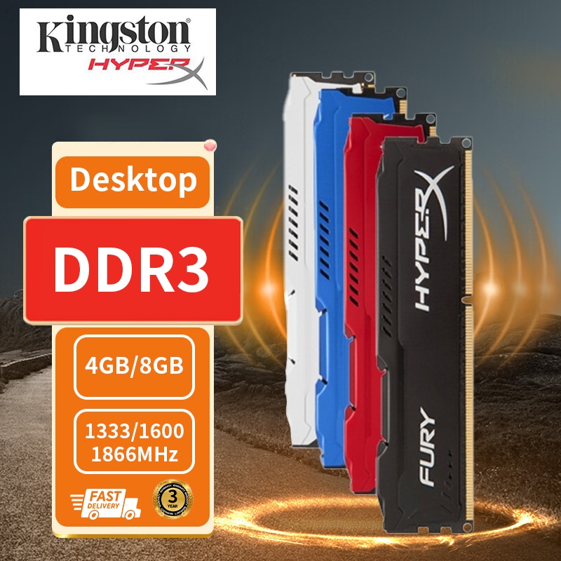【Local】Kingston Hyperx Desktop RAM DDR3 4GB 8GB Ram 1333 1600 1866MHZ 1.5V 1.35V DIMM Memory for ...
