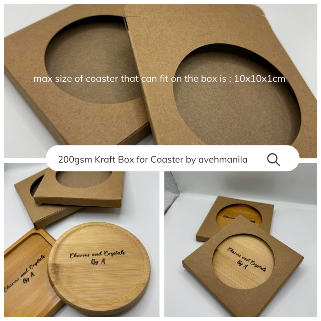 20pcs Kraft box packaging for COASTER - 10x10x1cm | Shopee Philippines