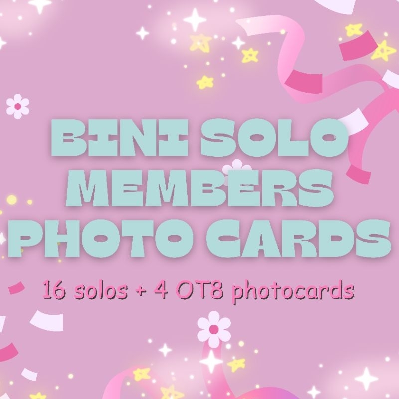 BINI SOLO MEMBERS PHOTO CARDA FAN MADE | Shopee Philippines