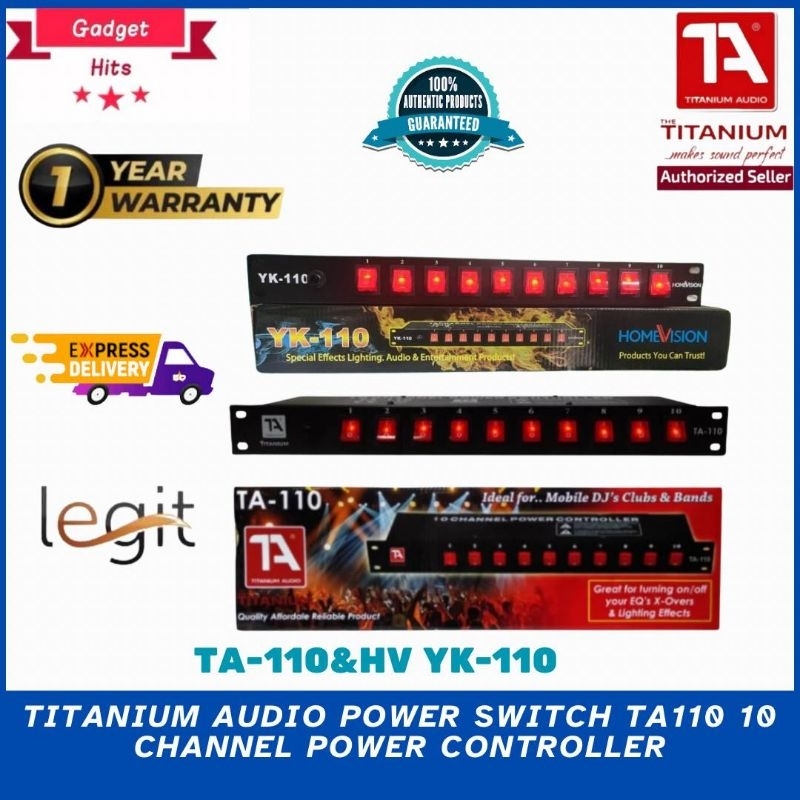 TITANIUM AUDIO POWER SWITCH TA110 10 CHANNEL POWER CONTROLLER | Shopee ...