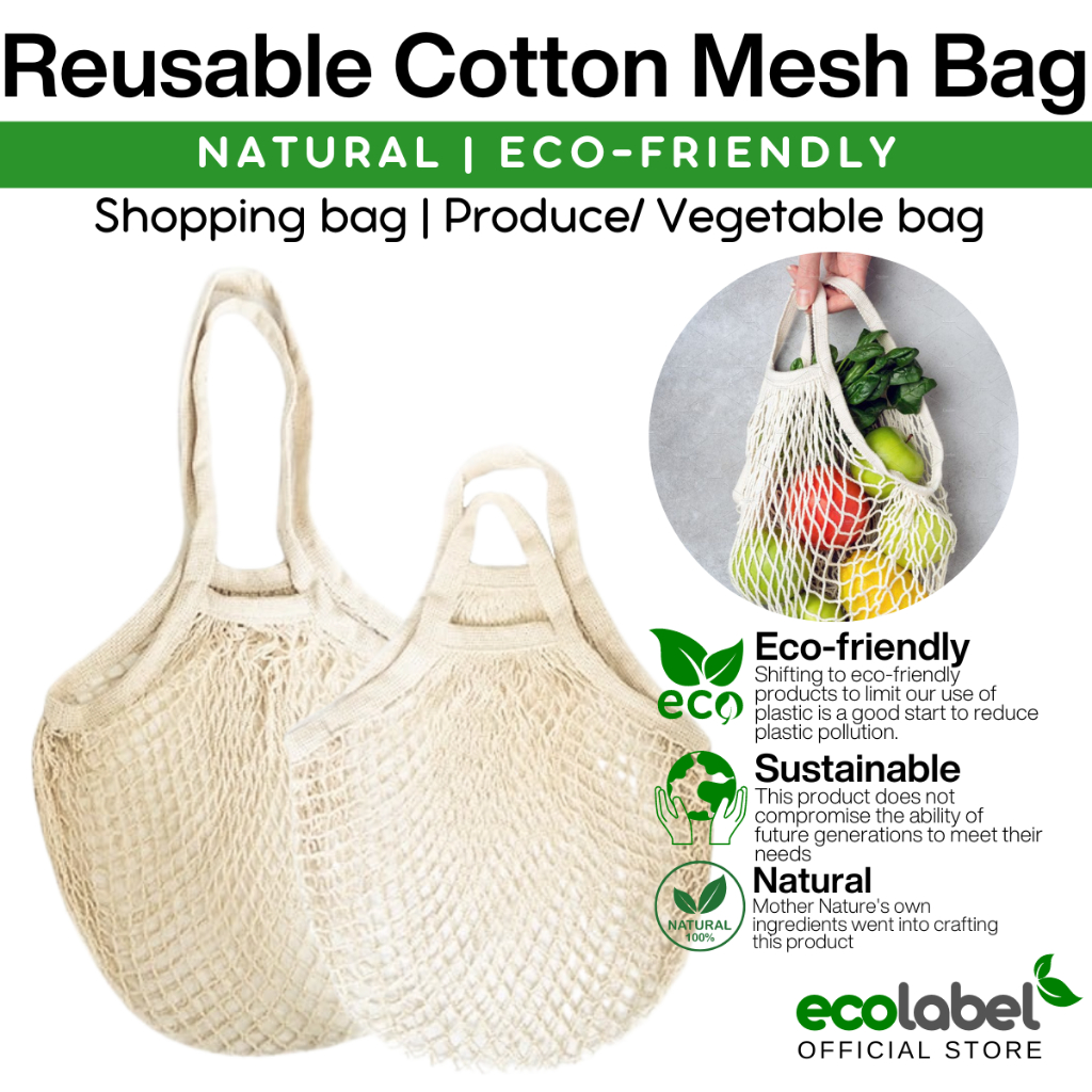 Eco-friendly Reusable Cotton Mesh Bag 100% Biodegradable Compostable ...