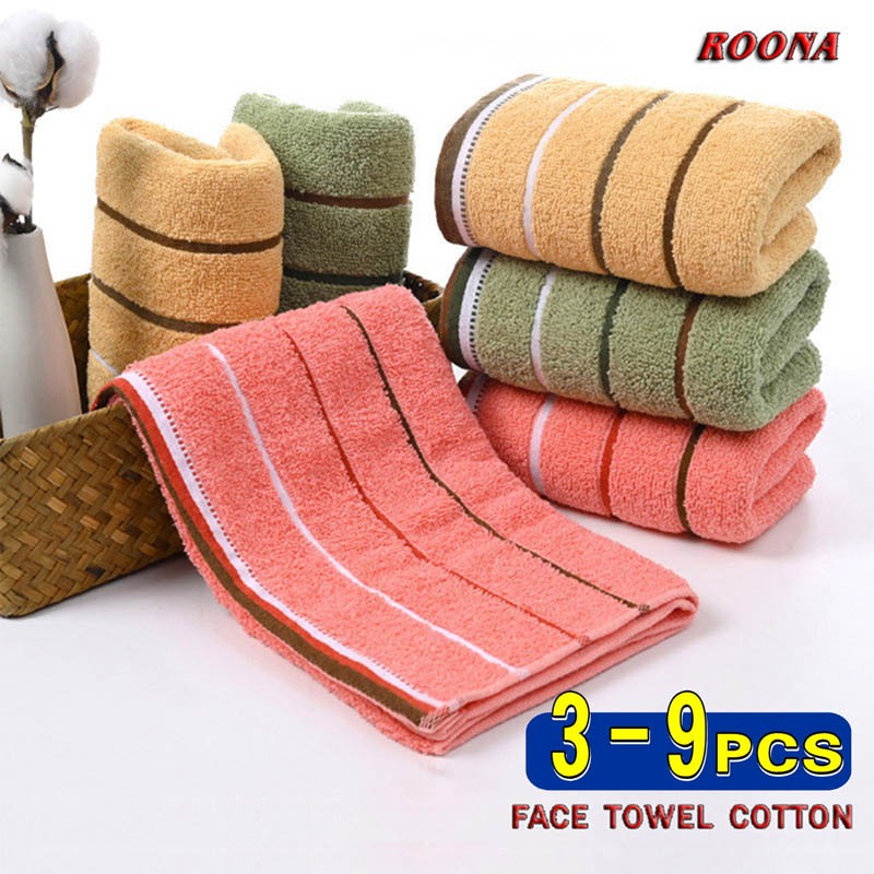3 pcs Rainbow style Face Towel Cotton 34*74cm Hand Towel makapal ...