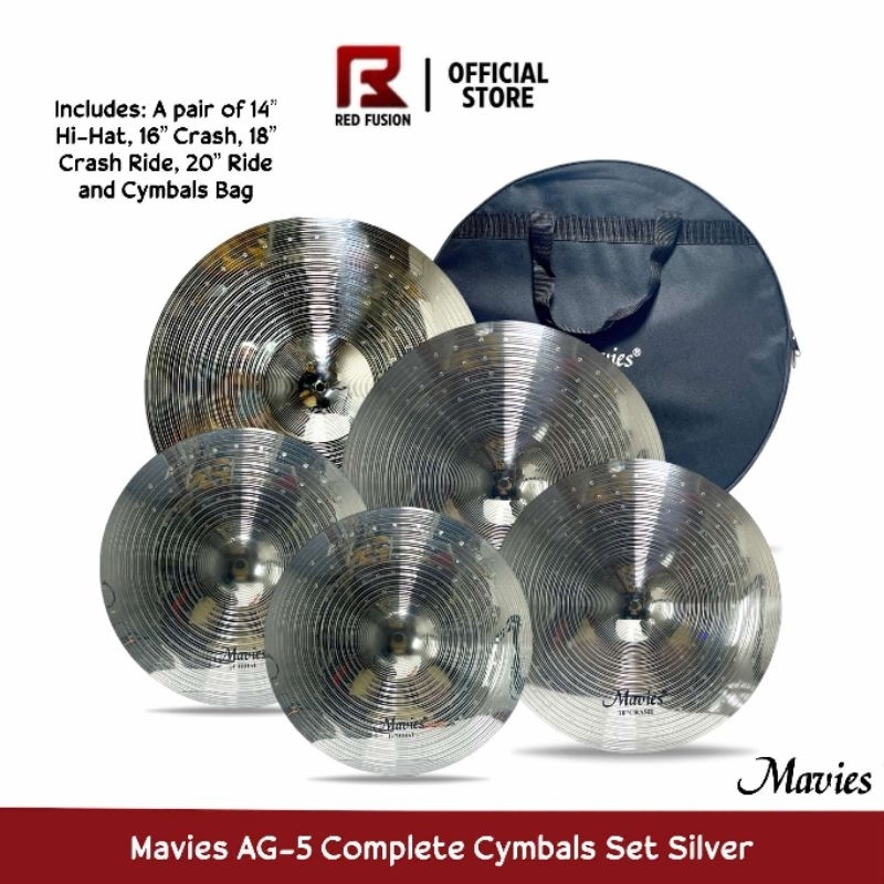 Mavies AG-5 Silver Cymbal Set | Shopee Philippines