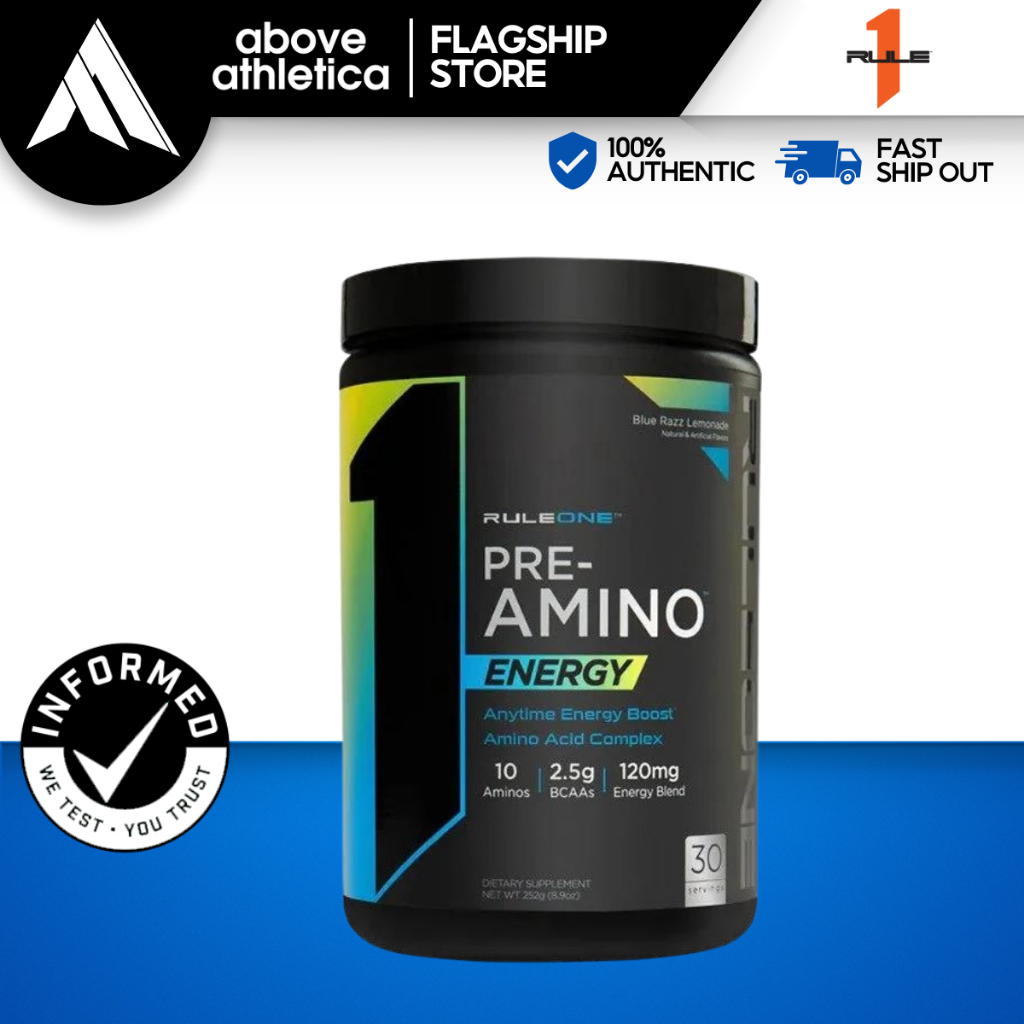 Rule One R1 Pre Amino - 30 Servings, Anytime Energy Boost, Amino Acid ...