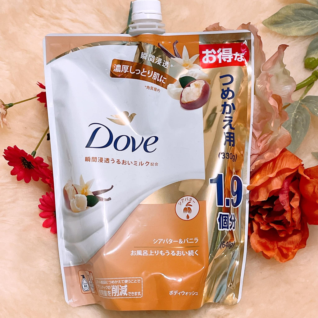 New! DOVE Made in Japan Moisturizing Milk Shea Butter & Vanilla Scent Foaming Body Wash 330g ...