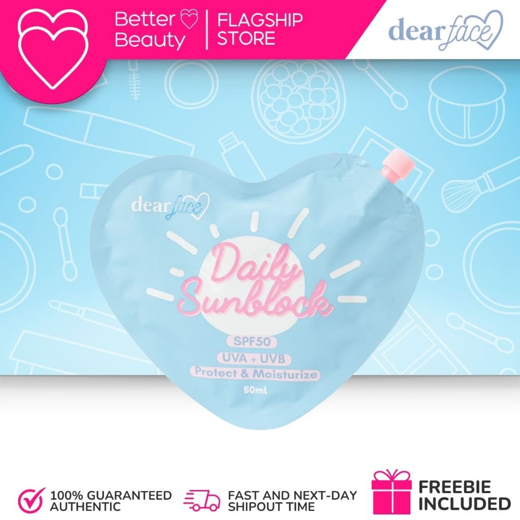 Dear Face Daily Sunblock SPF50 50ml Moisturizing | Shopee Philippines
