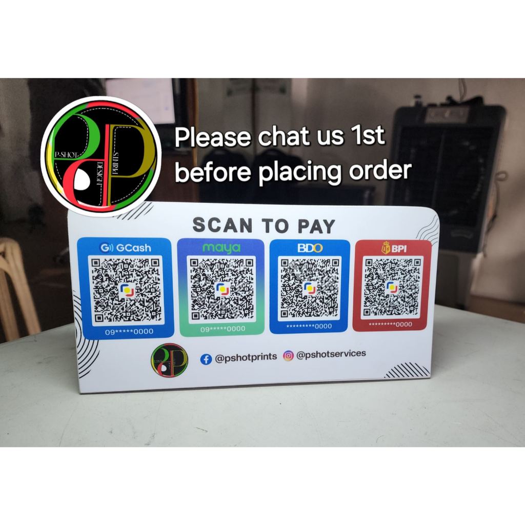 Multiple 3 to 4 QR Standee Display for Scan to Pay 5mm makapal | Shopee ...