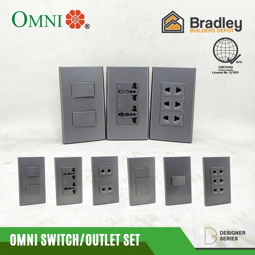 Omni Modern Graphite Switch and Outlet Set (Wide Series) | Shopee ...