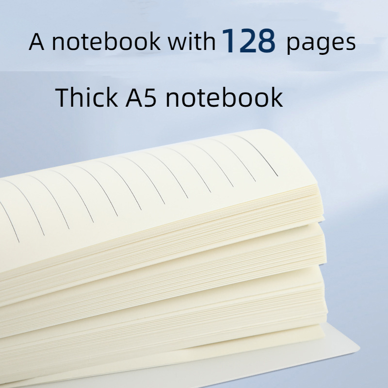 A5 Thickened Notebook 128Sheets Simple Kraft Paper Lined Student School ...