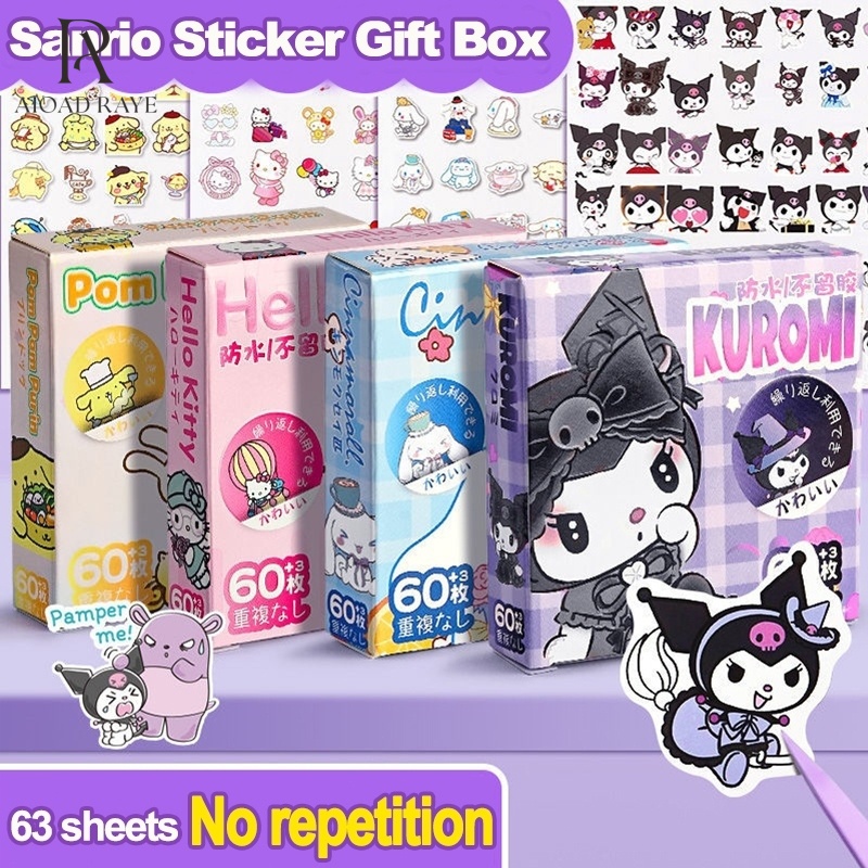 Sanrio Stickers Boxed Set Kuromi Cinnamoroll Pompompurin Waterproof ...