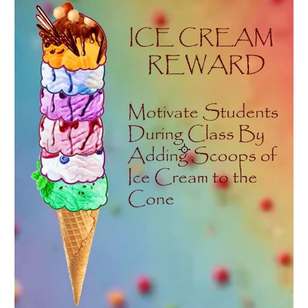 ESL Ice cream and cone reward magnetic laminated props teaching ...